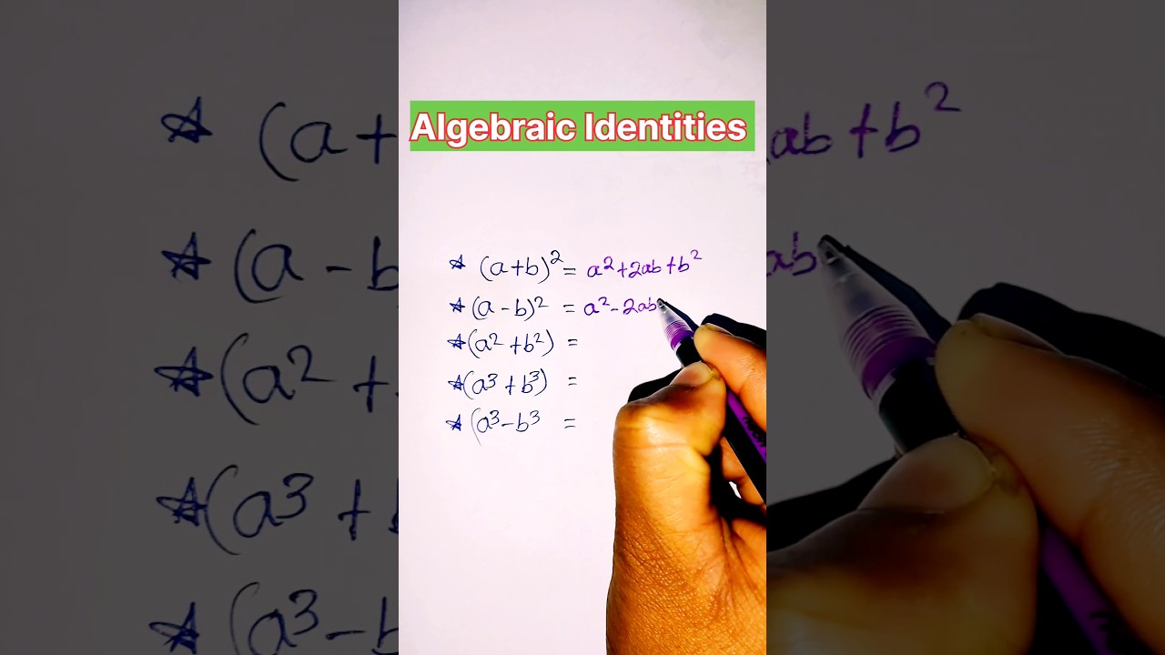 Algebra Formula l Basic Algebraic formulas - YouTube