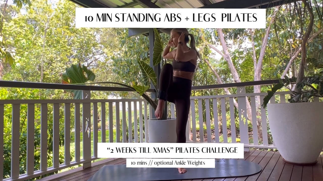 10 minute barre inspired abs and legs Pilates class // optional ankle ...