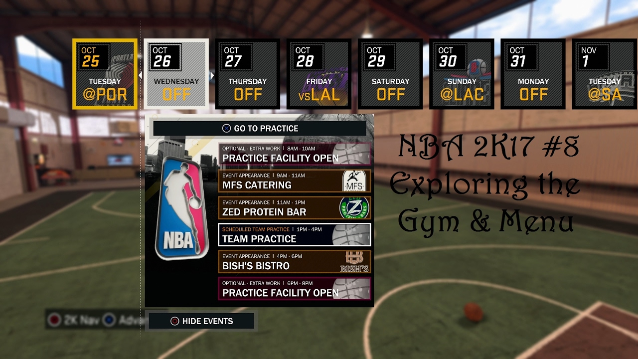 NBA 2K17 - #8 Exploring the Gym & Menu - YouTube