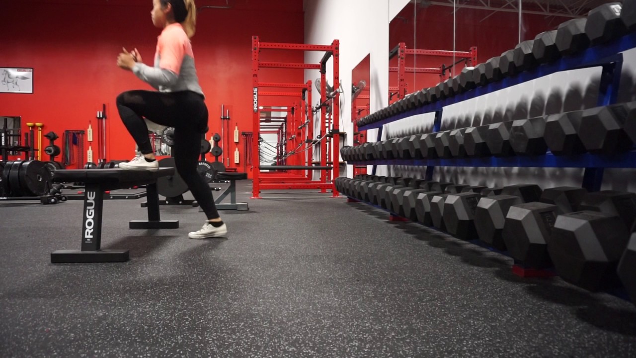 Step ups on bench - YouTube
