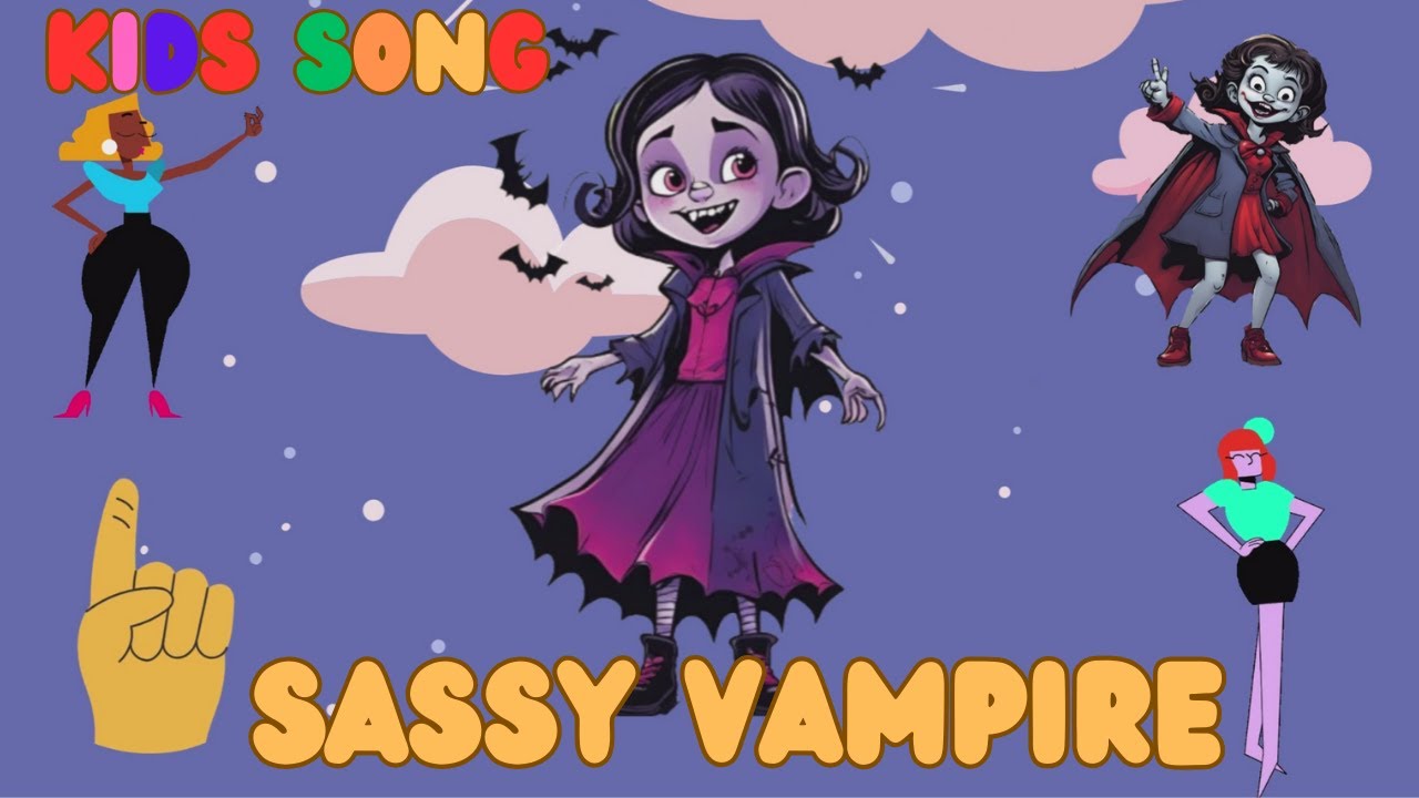 Halloween Music- kids Song - Sassy Vampire with lyrics - cartoon video ...