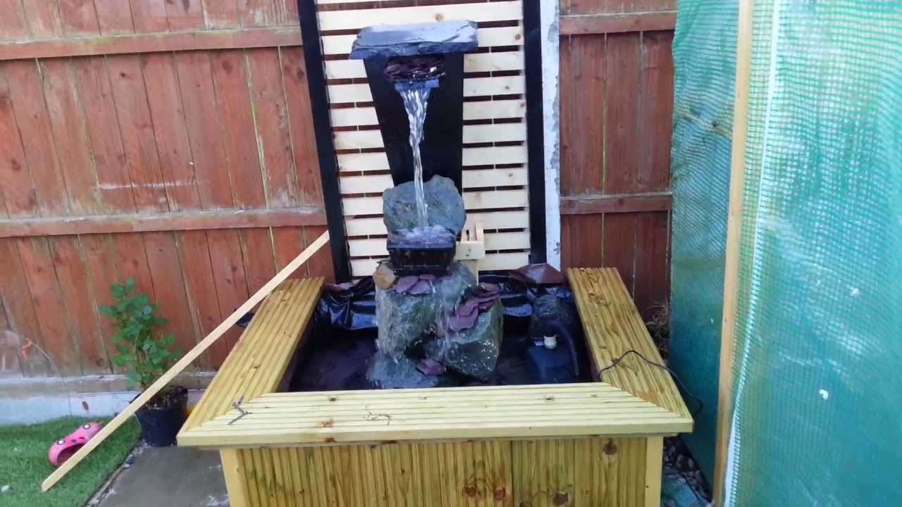 DIY My Garden Small Waterfall - first test run - YouTube