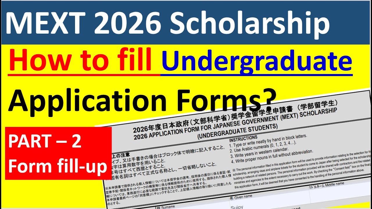 PART-1 of How to fill Undergraduate MEXT Scholarship Application Form ...