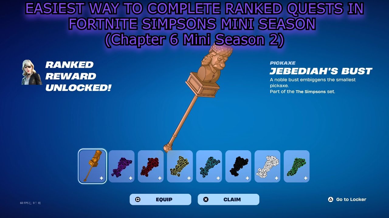 EASIEST WAY TO COMPLETE RANKED QUESTS IN FORTNITE SIMPSONS MINI SEASON ...