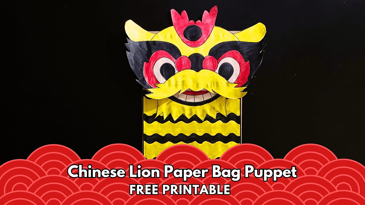 Chinese New Year Lion Puppet with FREE Printable - YouTube