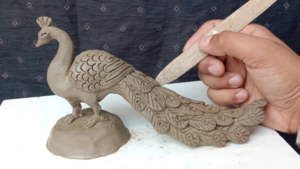 Sculpting peacock | how to make peacock with clay | 🦚🦚 #peacock # ...