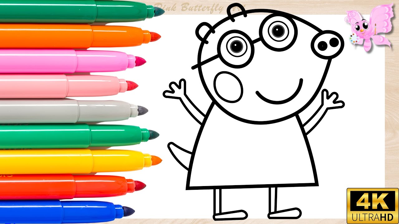 Molly Mole Friend of Peppa Pig Drawing and Coloring Animations for Kids ...