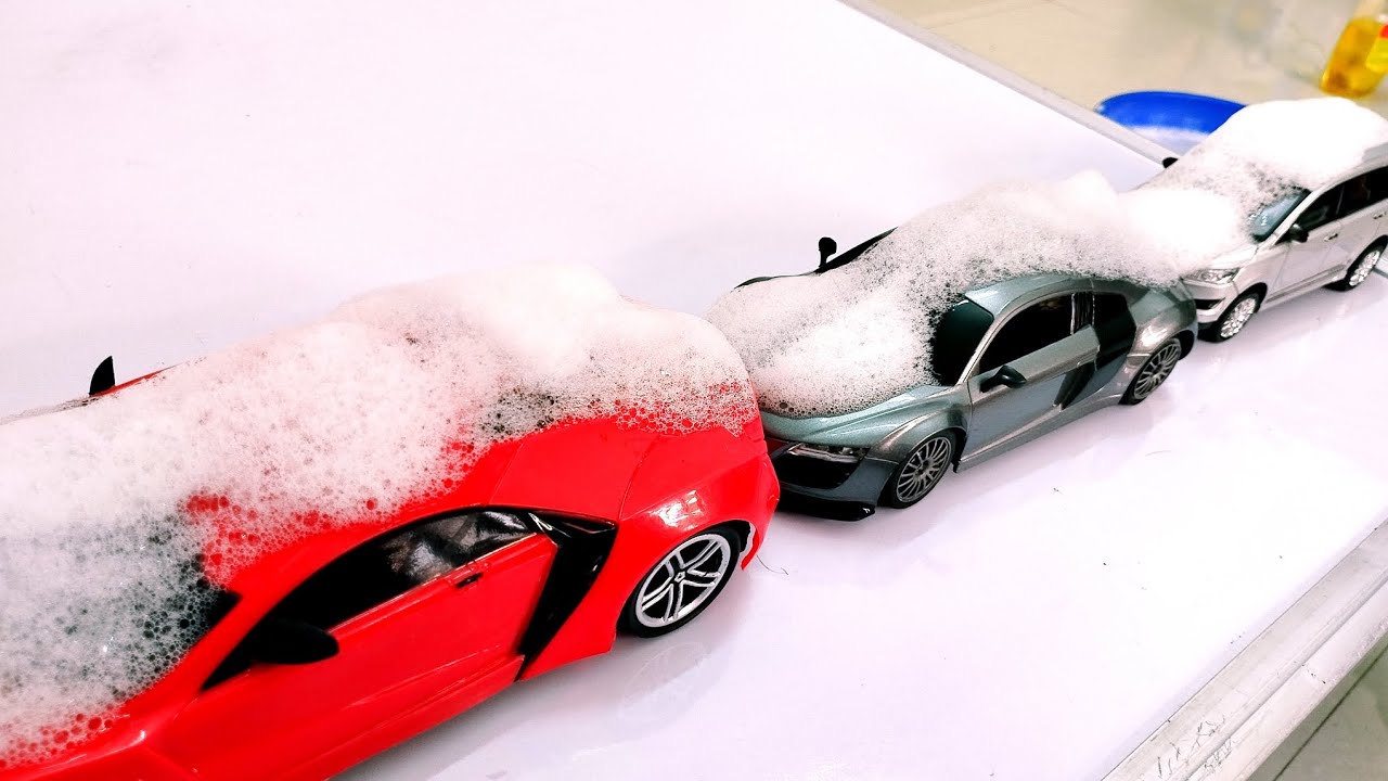diecast cars getting cleaned, car cleaning video, McQueen car and ...