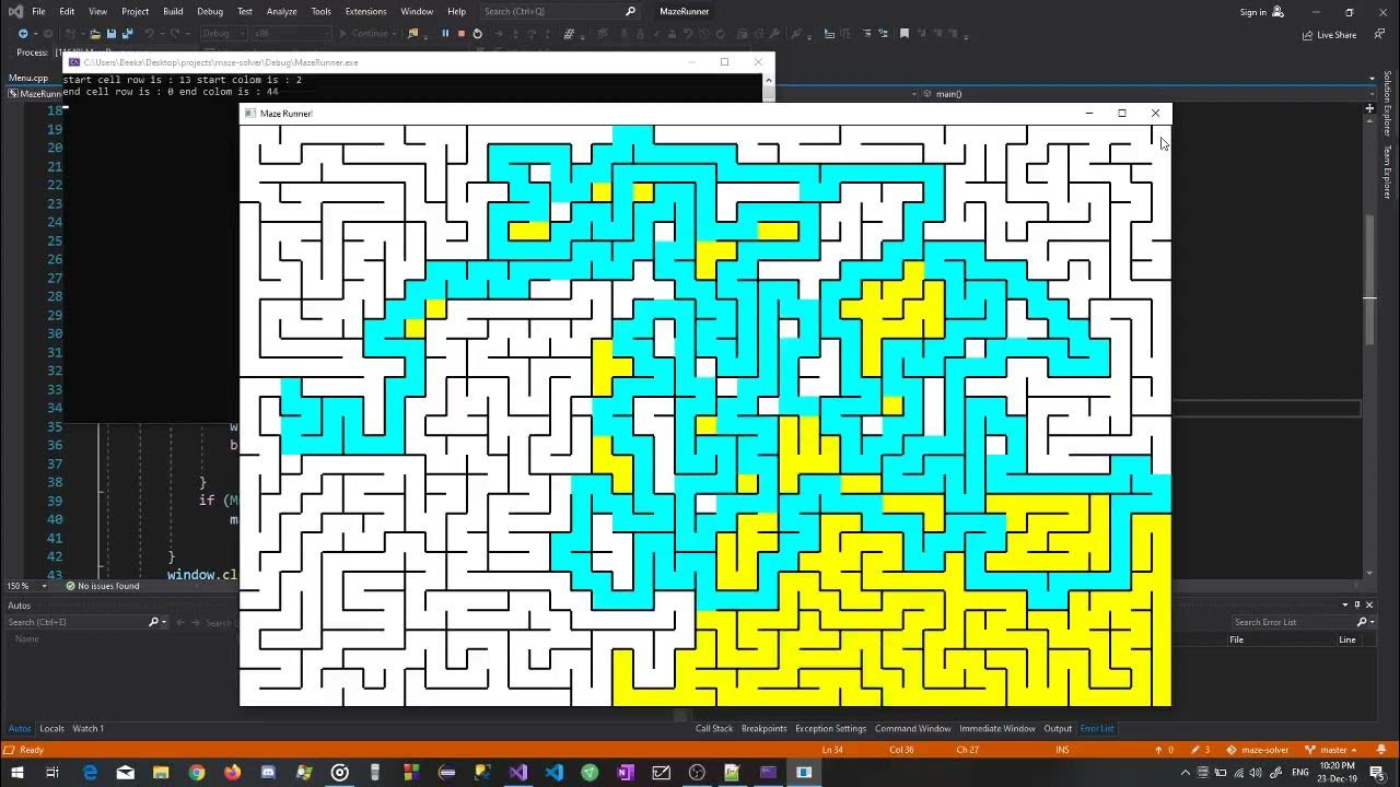 path finding algorithms visualization on a maze - YouTube