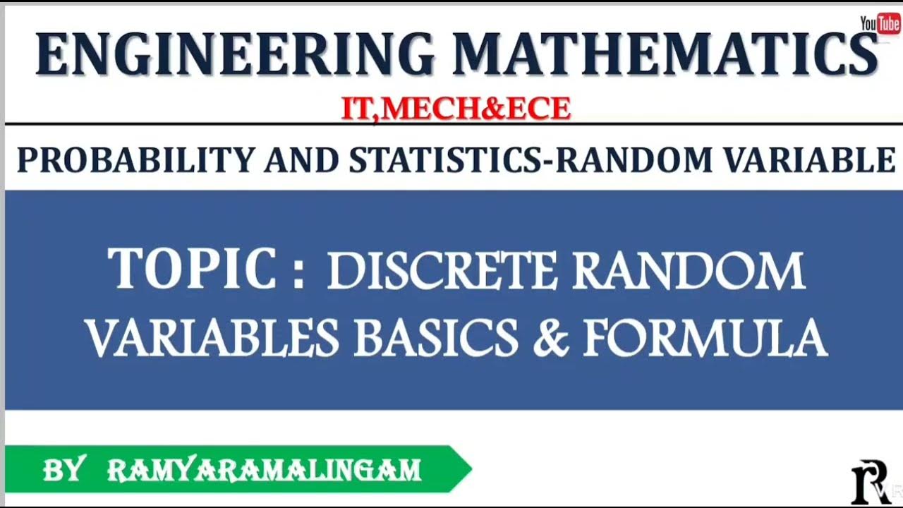 Discrete Random variable in tamil || probability and statistics || Engineering mathematics - YouTube