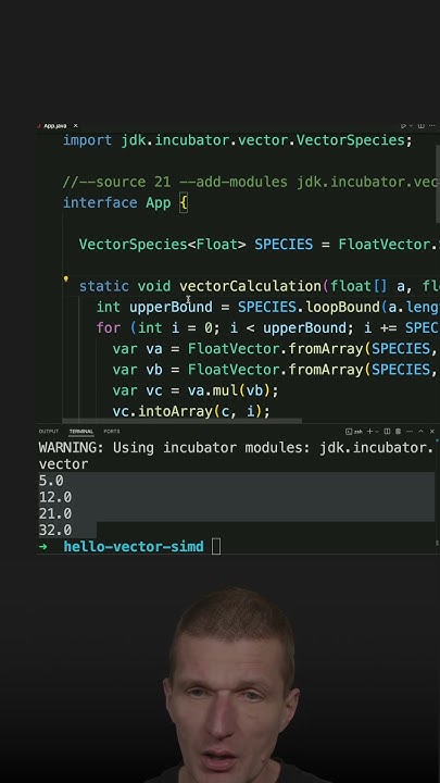 A Multiplication with Java Vector API / SIMD #java #shorts #coding #airhacks - YouTube