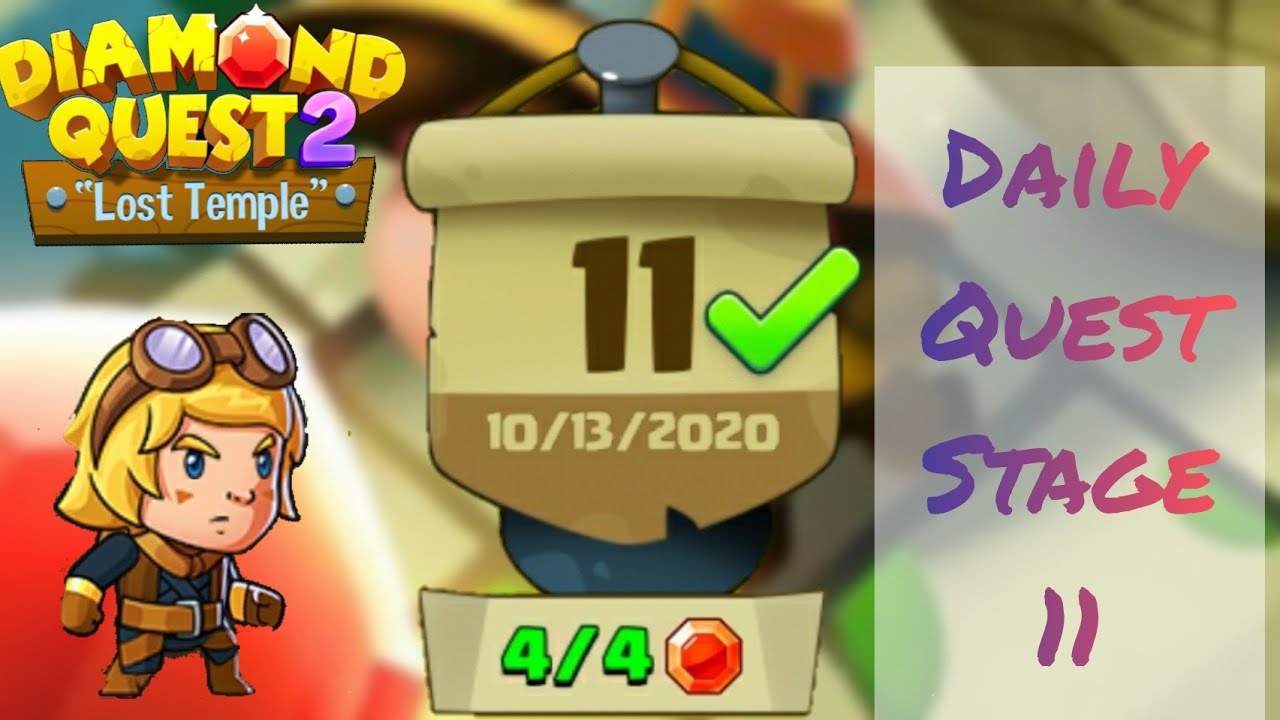Diamond Quest 2 Lost Temple, #Daily Quest #Stage 11 - YouTube