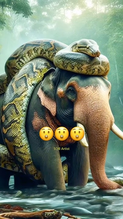 Can this elephant escape from attacking Python? #shorts #trending # ...