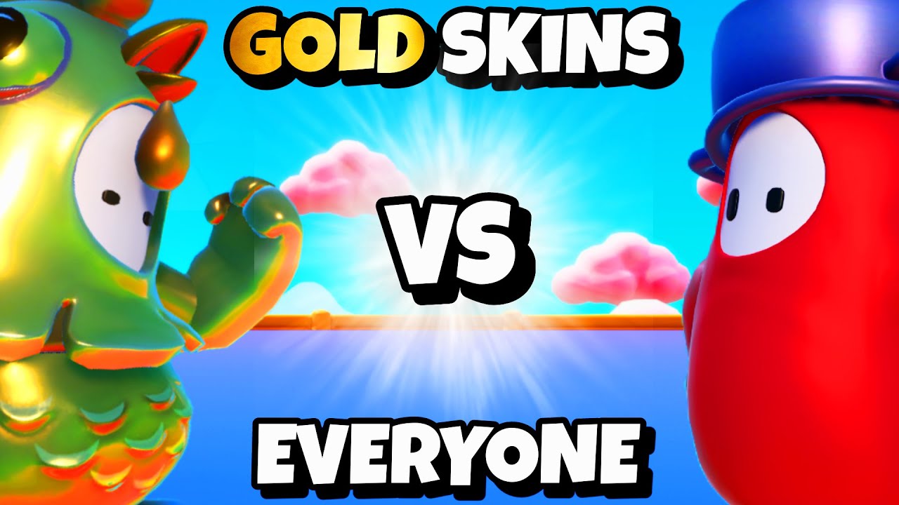 FALL GUYS LIVE CUSTOMS | GOLD SKINS VS EVERYONE | FALL GUYS LIVE WITH ...