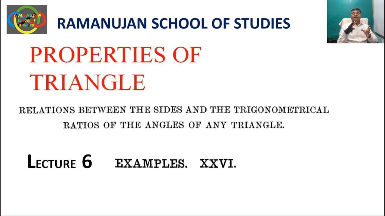 PROPERTIES OF TRIANGLE || RELATION BETWEEN SIDES AND ANGLES L-6 - YouTube