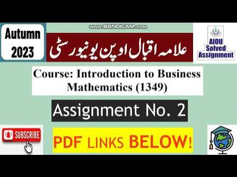 ⏩ AIOU Code 1349 Solved Assignment No.2 Autumn 2023 || Subject: Intro To B.Math || Level: FA/ I ...