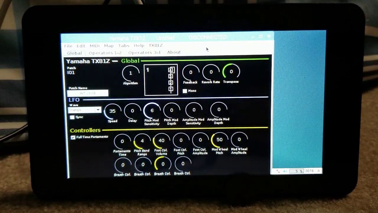 Raspberry Pi Touchscreen - MIDI sysex patch editor demo - YouTube