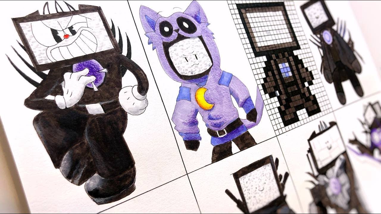 Drawing Titan TV Man in Different Styles [Skibidi Toilet] - YouTube