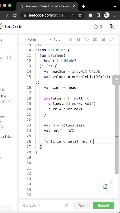 Maximum #Twin Sum in Linked List | #Leetcode #2130 | CodeHarbor #kotlin #programming #linkedlist ...