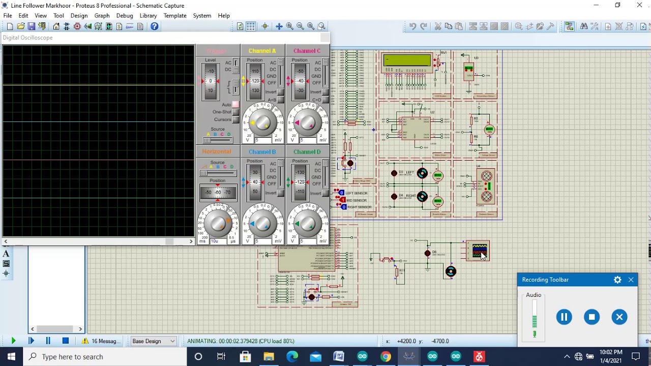 LINE FOLLOWER & OBSTACLE AVOIDING ROBOT SIMULATION using 3 IR ...