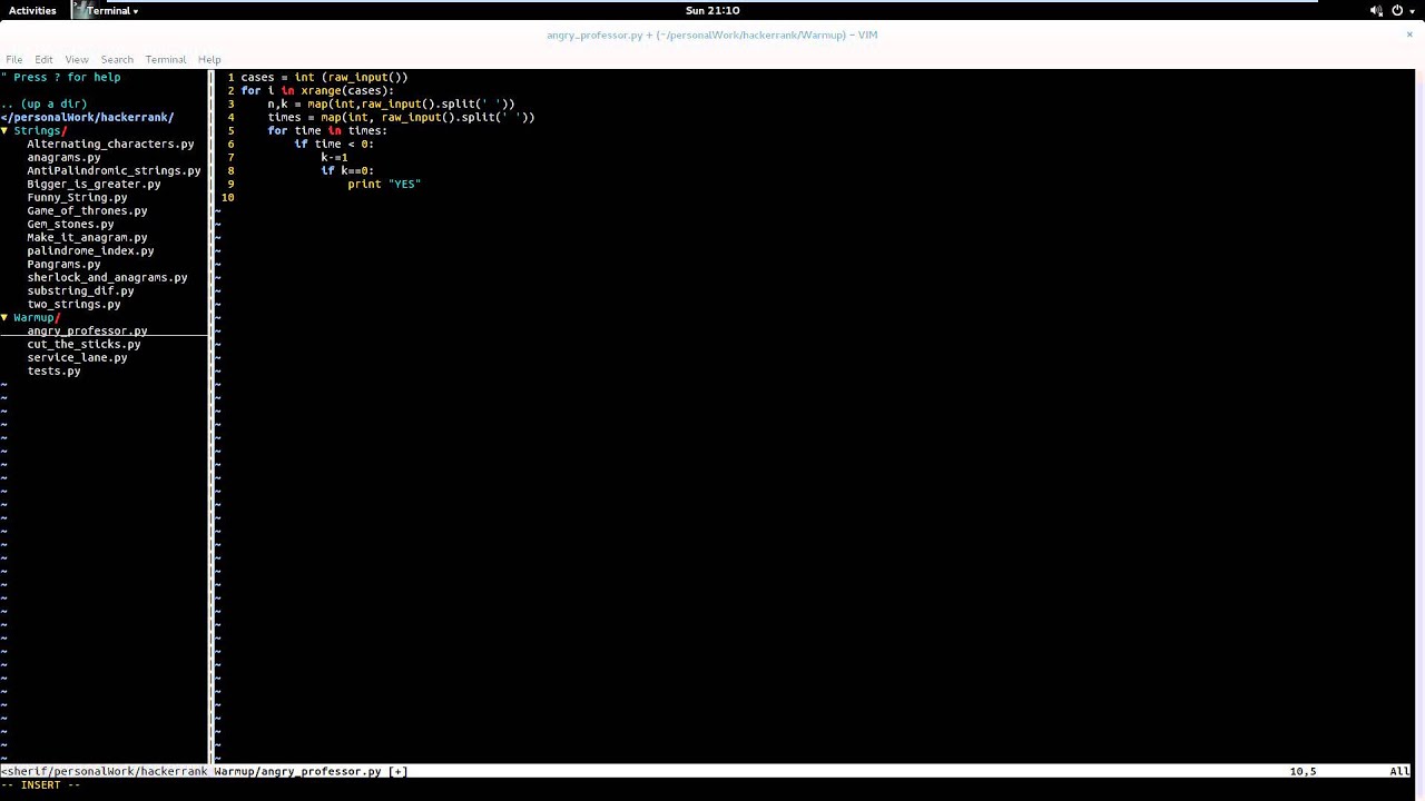 Warmup Easy Angry Professor Hackerrank Youtube