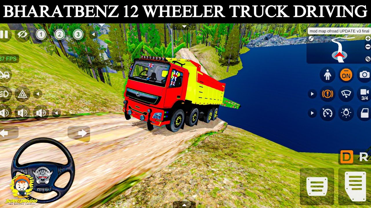 Bharatbenz 12 Wheeler Truck Driving | Balu Transport | Hevy offroading ...