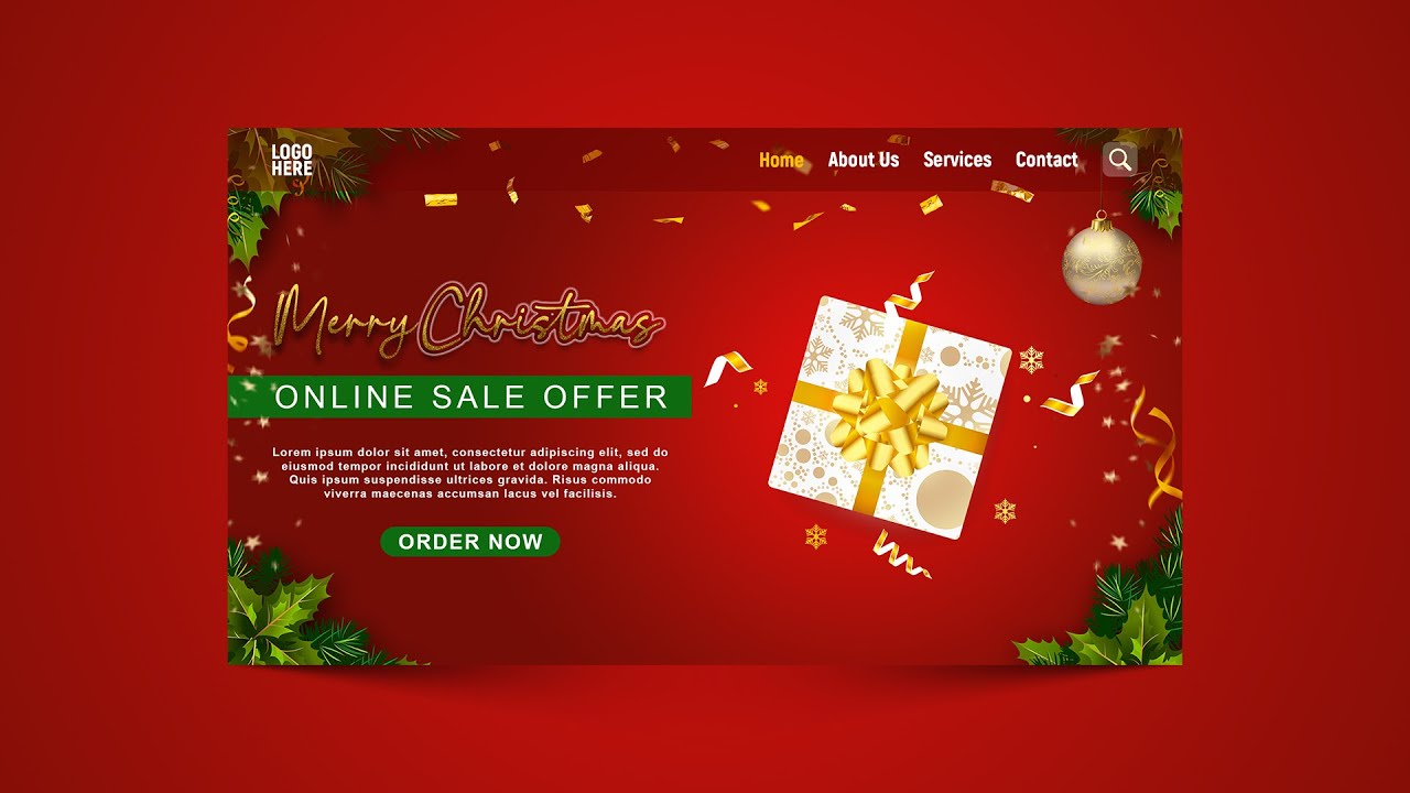 Christmas Sale Web Banner Design | Merry Christmas Offer Banner in ...