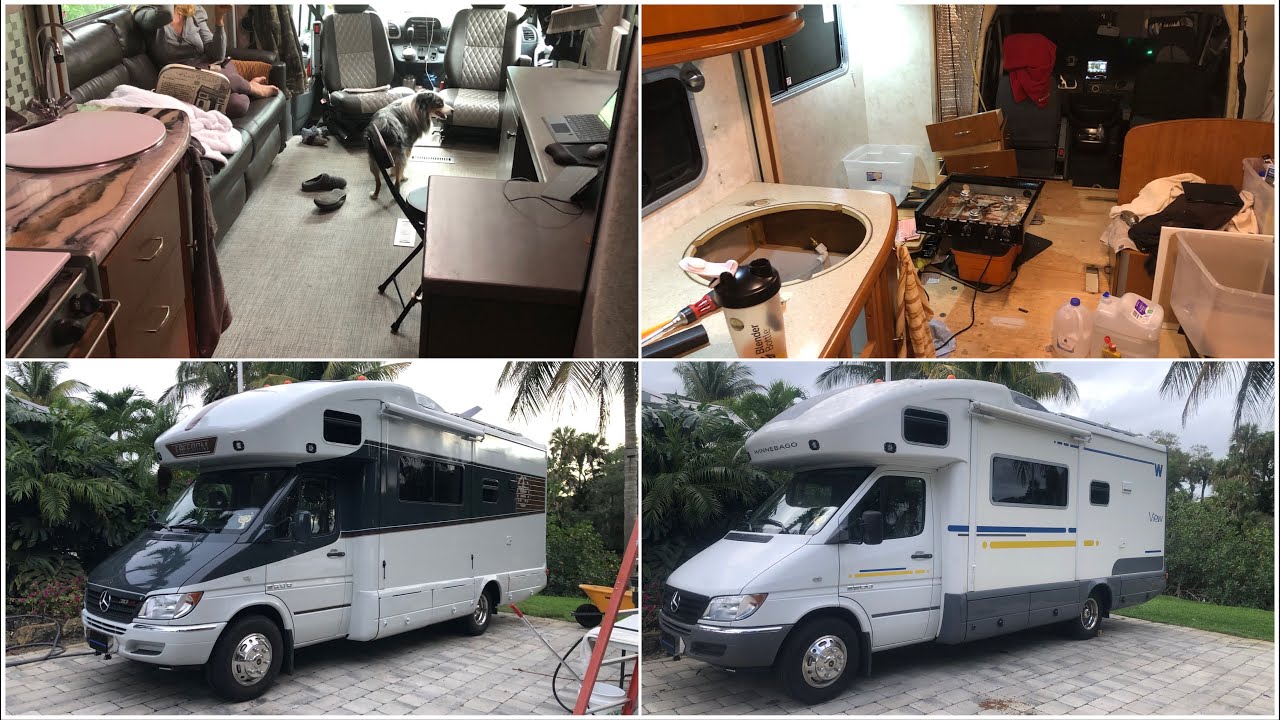 RV renovation 2006 Winnebago View mods before and after sound proofing ...