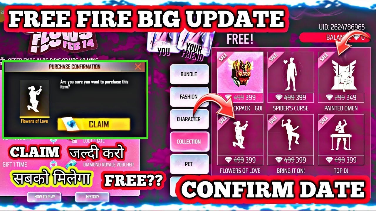 Valentine's Day Event Free Fire 2023 | Rose Emote Return | FF New Event ...