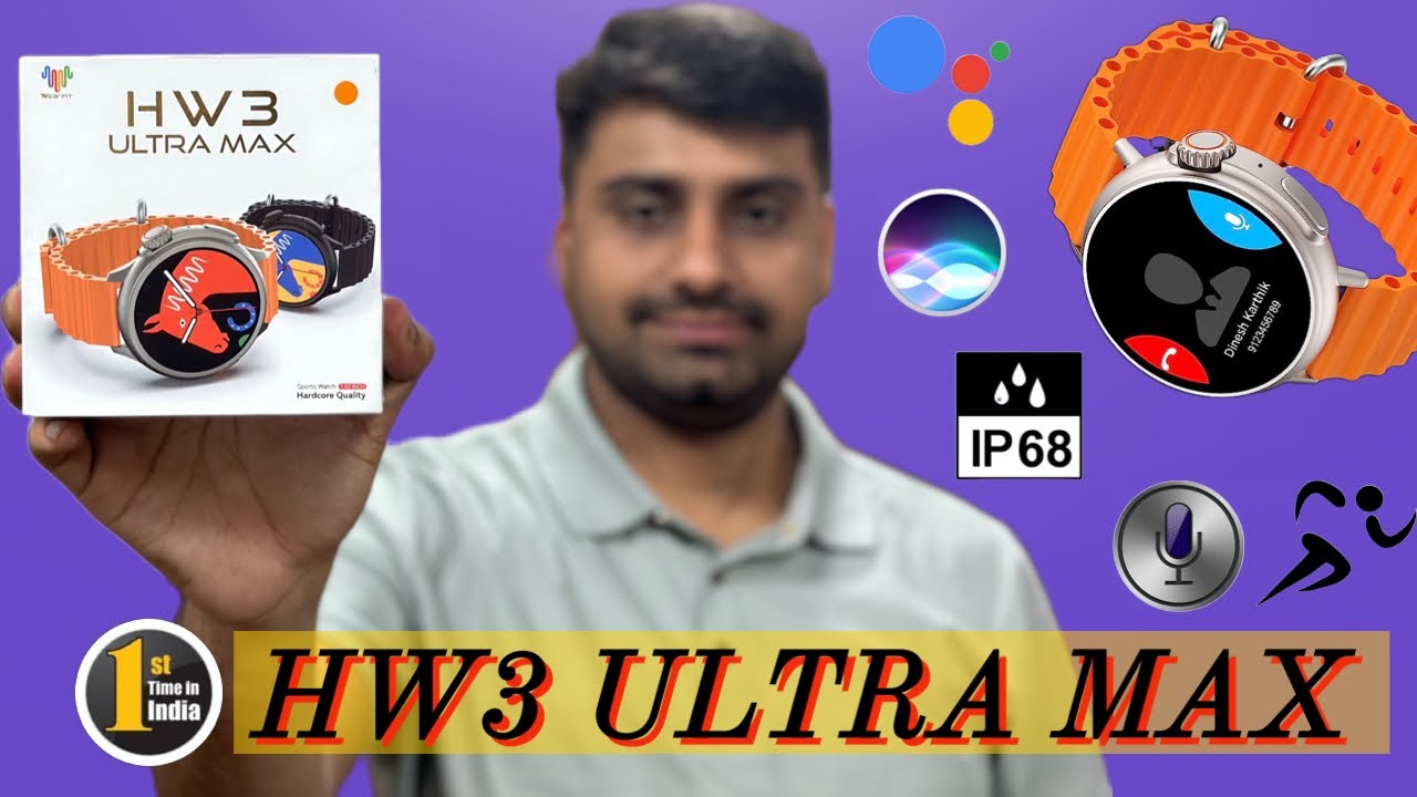 First time in India Round Ultra watch HW3 ultra max smartwatch unboxing ...