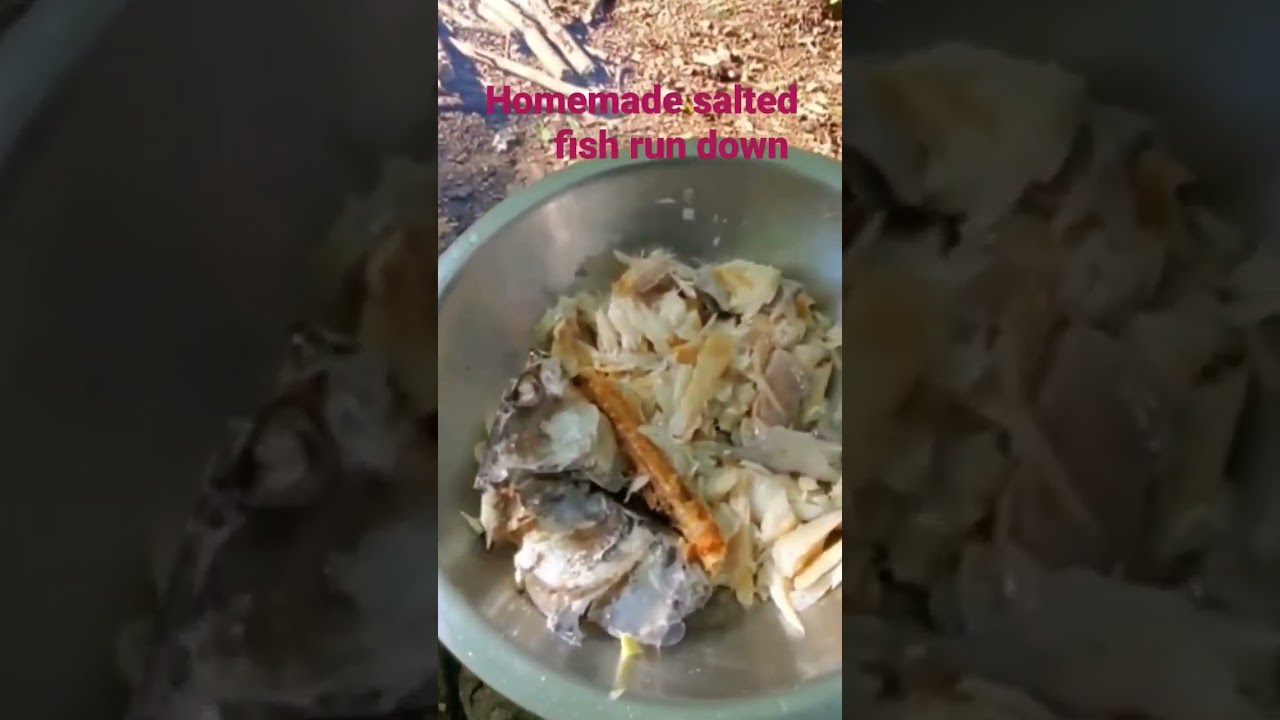 Jamaican salted fish coconut rundown - YouTube
