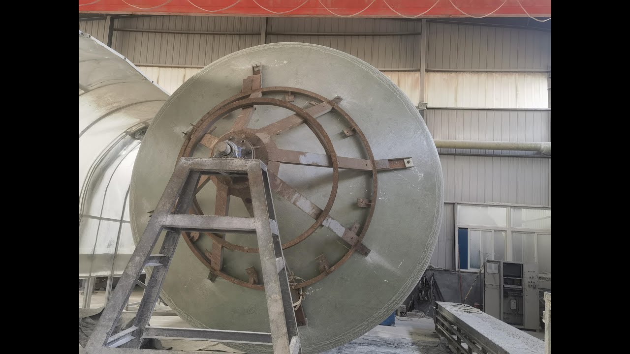 GRP filament winding tanks on the mandrel - YouTube