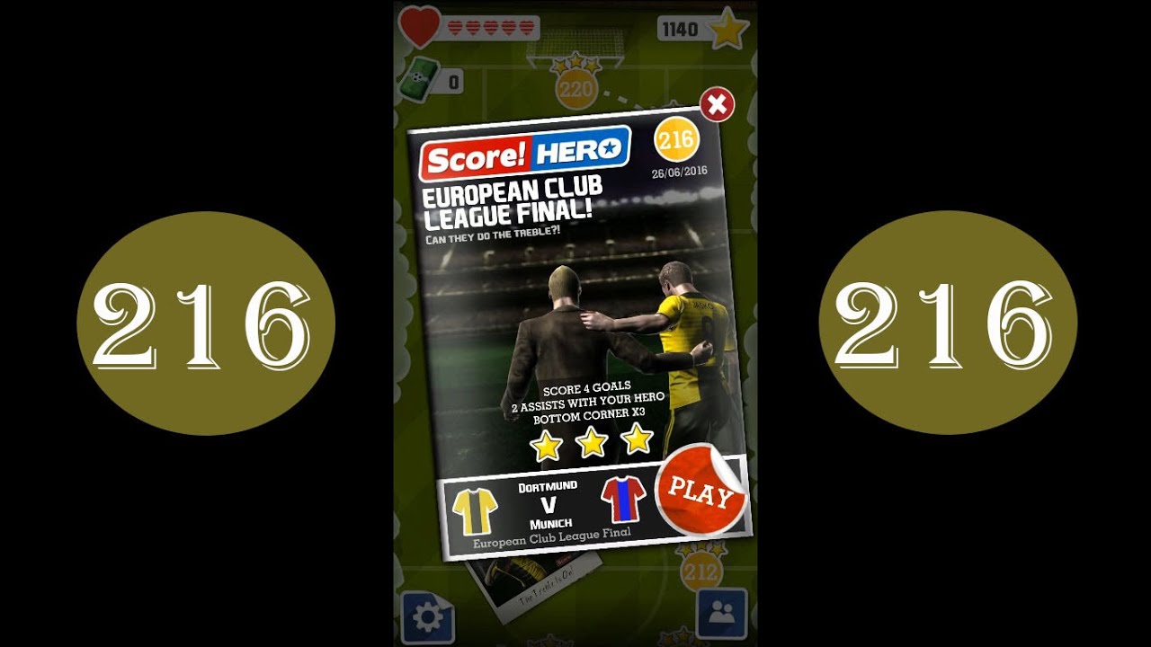 Score Hero - level 216 - 3 stars - YouTube