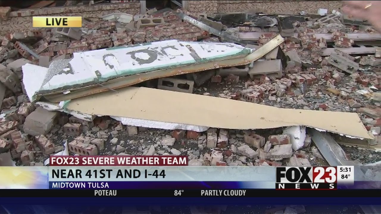 VIDEO: Tornado damage in midtown Tulsa - YouTube