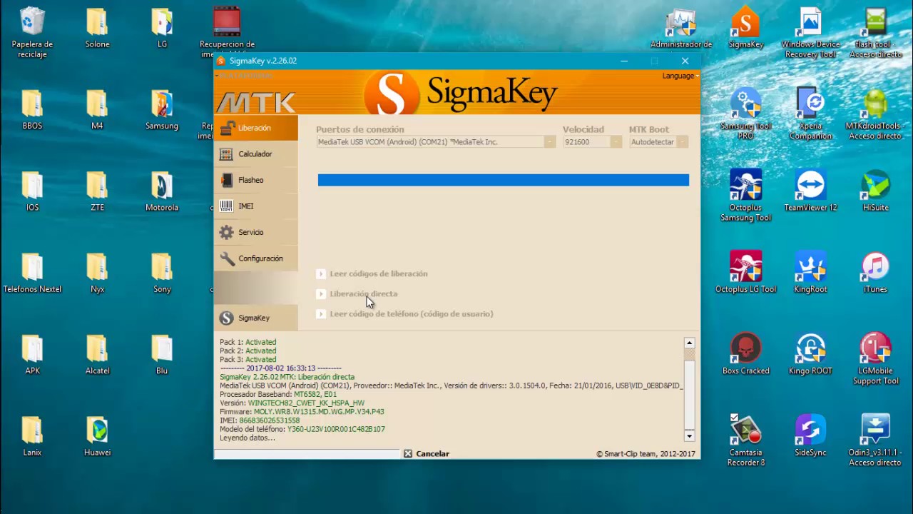 Liberacion Huawe Y360 U23 En 2 pasos Sin Root Con SigmaKey En Modo MTK ...