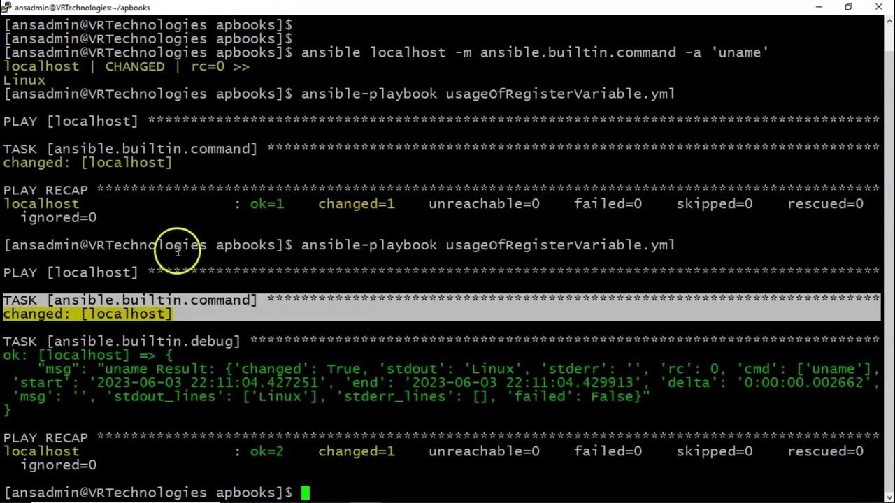 Section 15 Video 1 Ansible Register Variables Ansible Playbooks Vrtechnologies Youtube