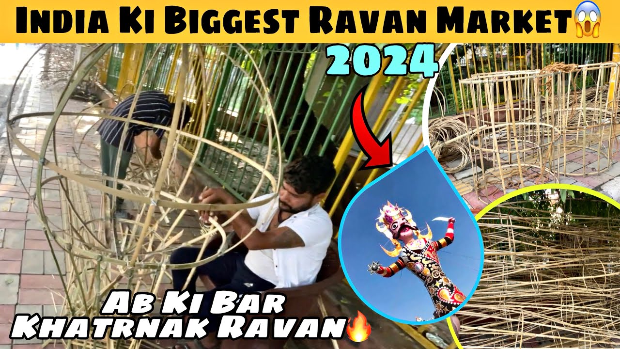Ravan making 2024 Ab ki bar khatrnak ravan 😱 delhi biggest ravan market ...