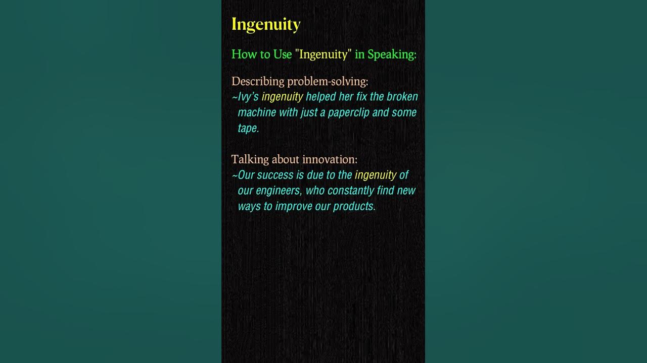 Ingenuity Meaning Usage In Speaking English Speaking Made Easy ingenuity-meaning-usage-in-speaking-english-speaking-made-easy