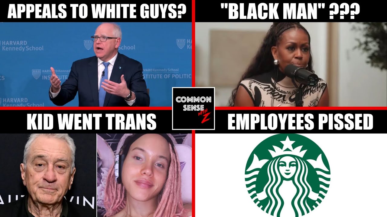 Tim Walz Cool To White Guys? | Michelle Obama "Man"? | De Niro's Kid Is ...