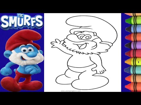 How to colour happy papa Smurf easy and simple way step by step with ...