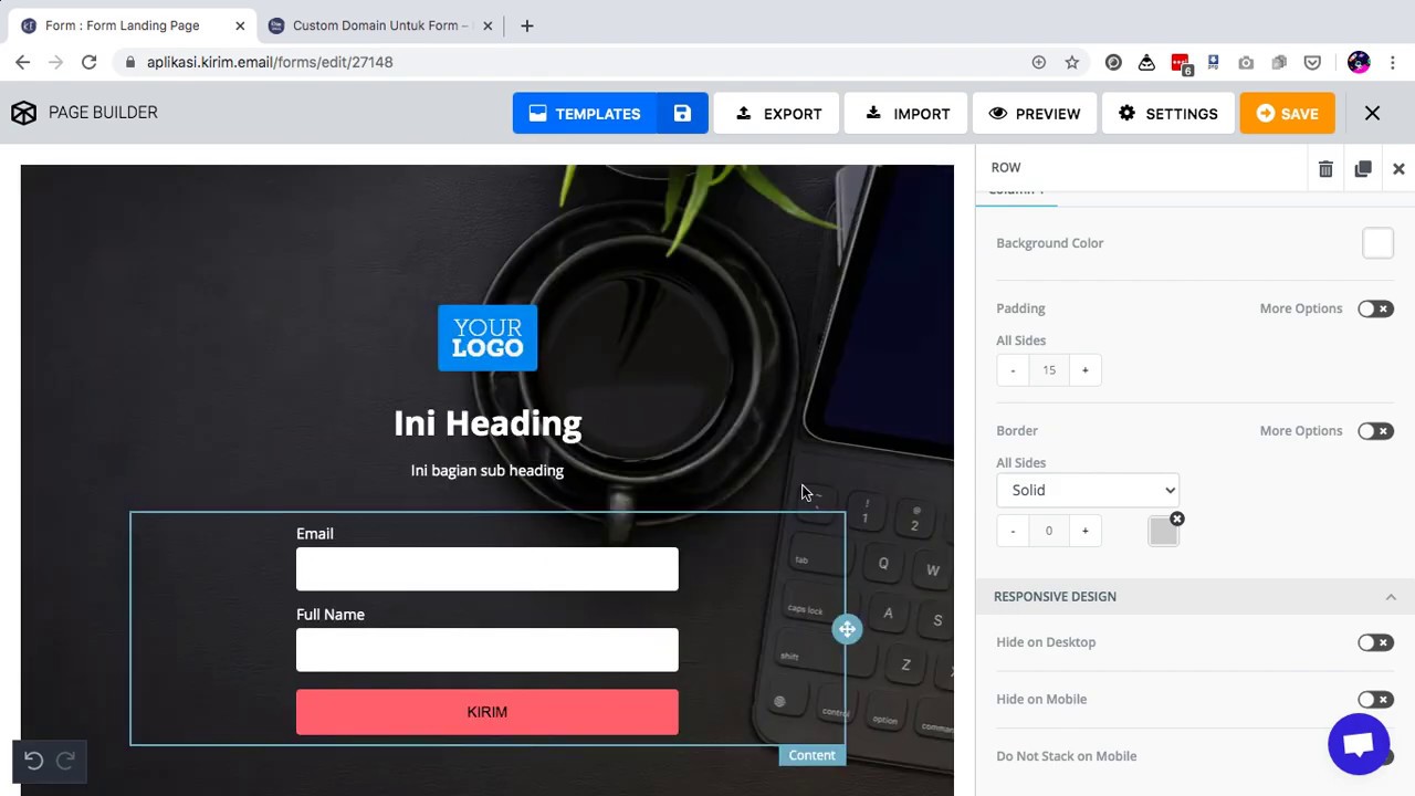 Tutorial Landing Page Builder V3 Dari KIRIM.EMAIL - YouTube