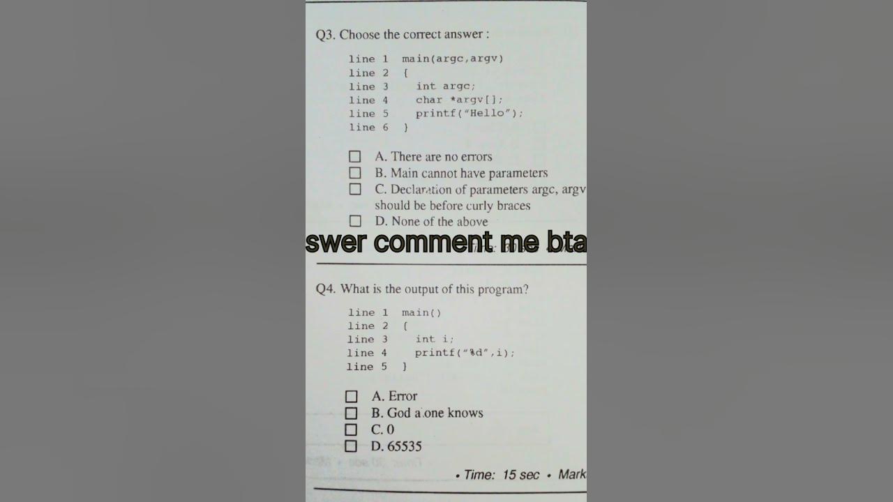 C programming most important MCQs for viva & interview #cprogramming #codingby_techno_turtle # ...