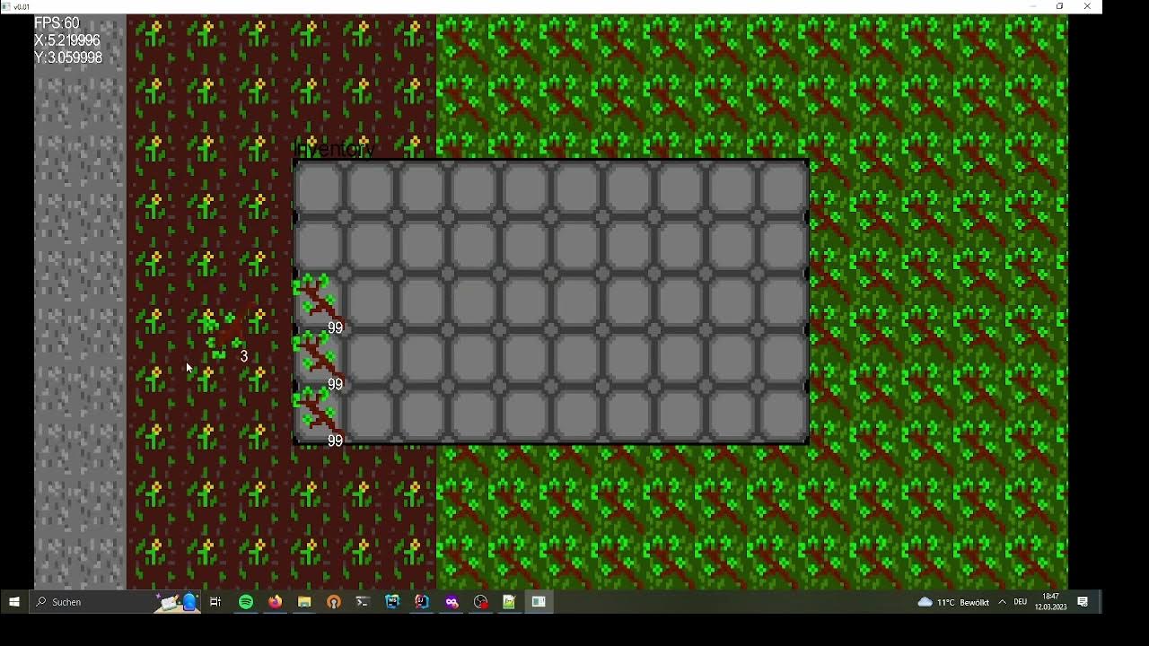 DevLog #1 2D-Game - Infinite Terrain Generation, Chunk System and Inventory! - YouTube