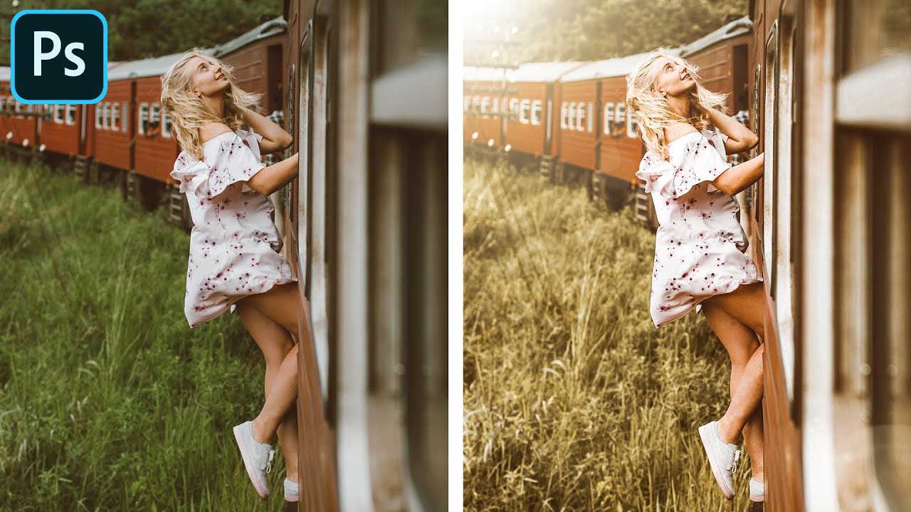 Golden Hour Light Effect - Sunset Portrait Photoshop Tutorial - YouTube