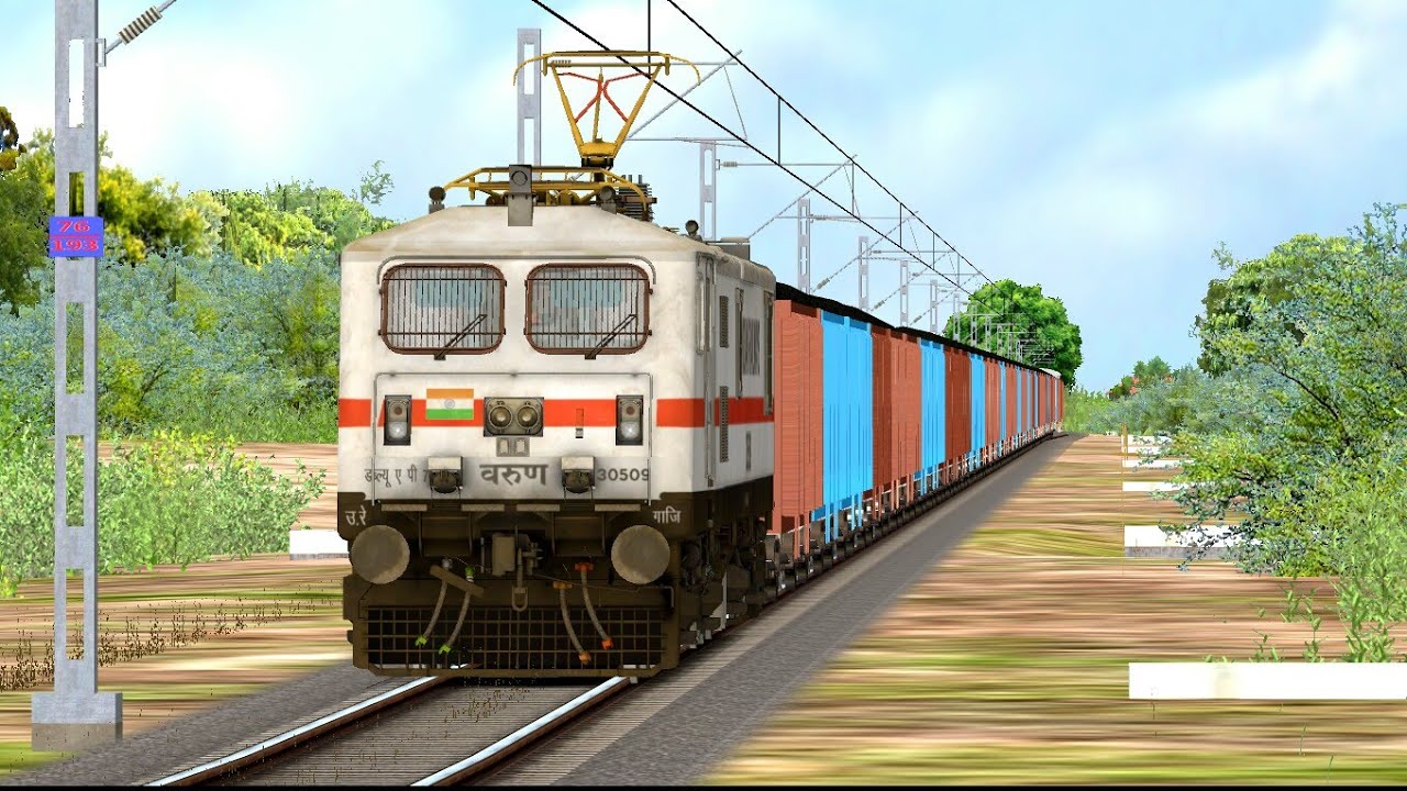 WAP7 LOCO WITH COAL LOADED FREIGHT TRAIN IN INDIAN TRAIN SIMULATION ...