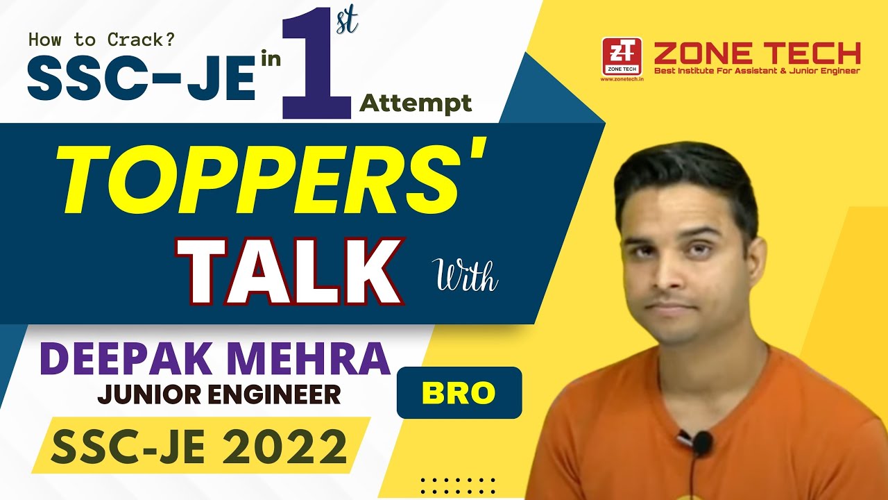SSC JE Topper 2023 | SSC JE Toppers Interview | ZONE TECH Student Deepak success Journey - YouTube