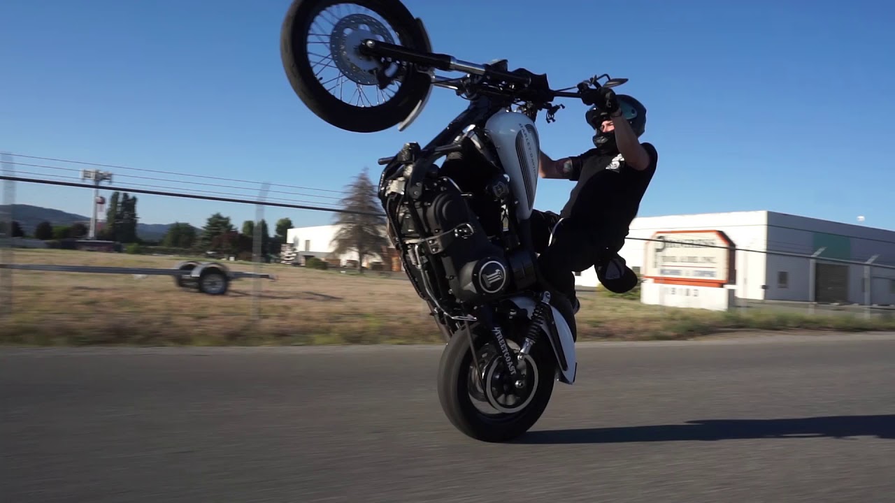 Harley Dyna Wheelies, burnouts, drifting and more - YouTube