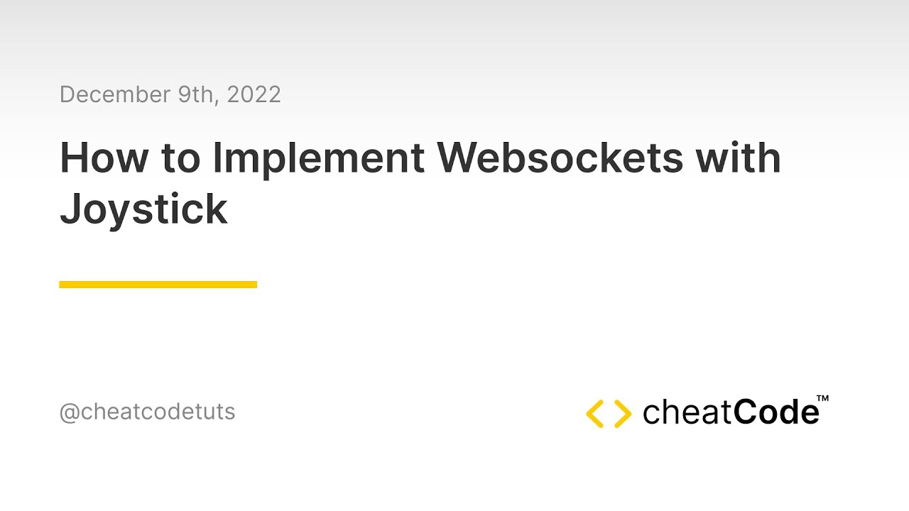 Demo How To Implement Websockets With Joystick Youtube