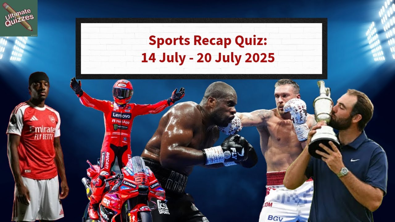 Sports Recap Quiz: 14 July - 20 July 2025 - YouTube