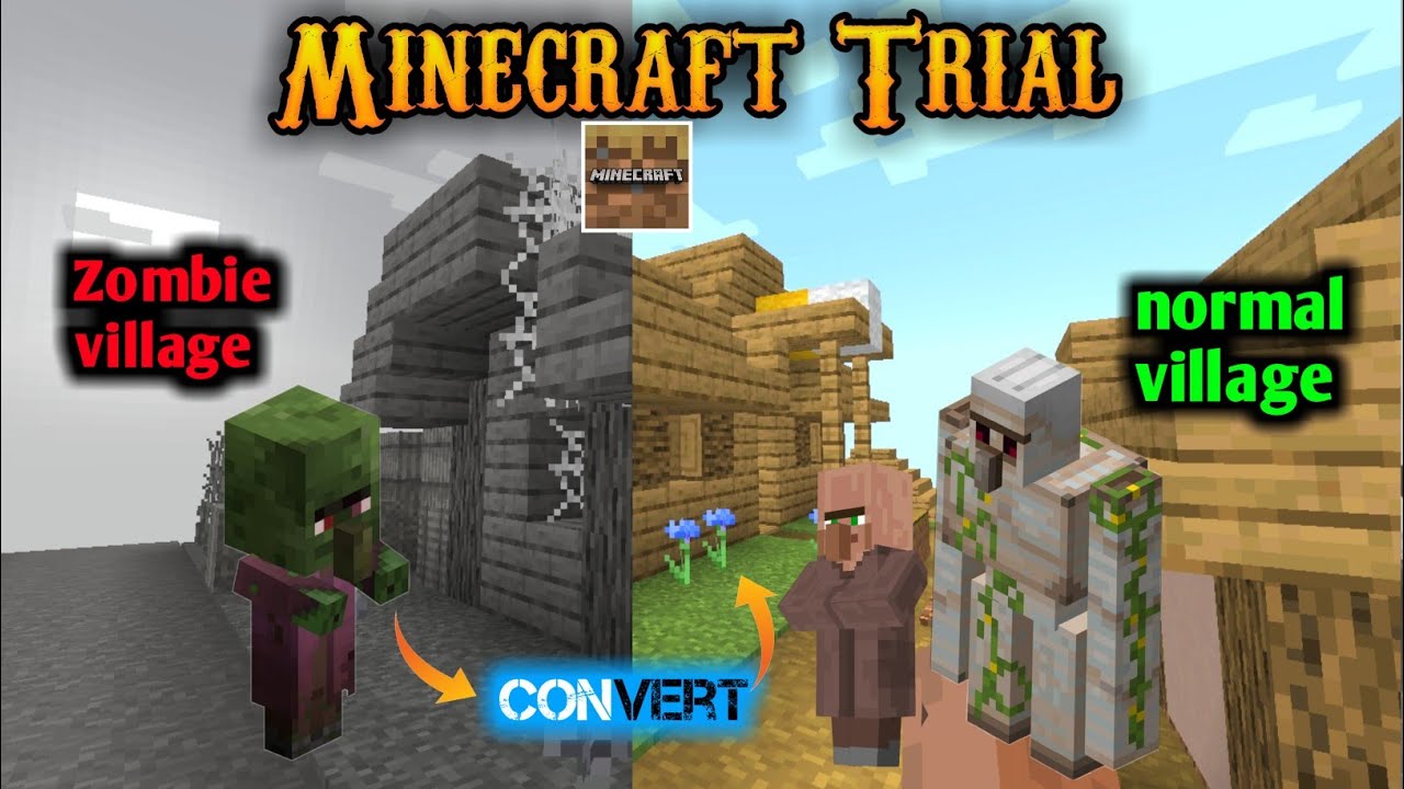 Zombie village convert to normal village in Minecraft Trial - YouTube